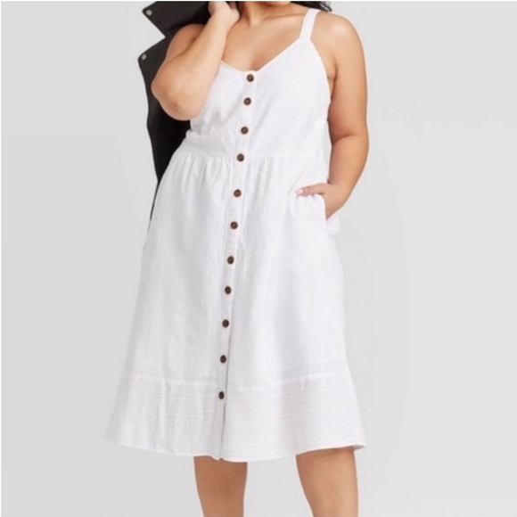 Universal Thread | Dresses | Universal Thread White Button Front Midi ...